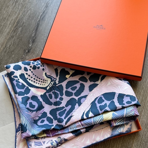 Hermes | Bath | Hermes 9cm Jaguar Quetzal Scarf By Alice Shirley | Poshmark